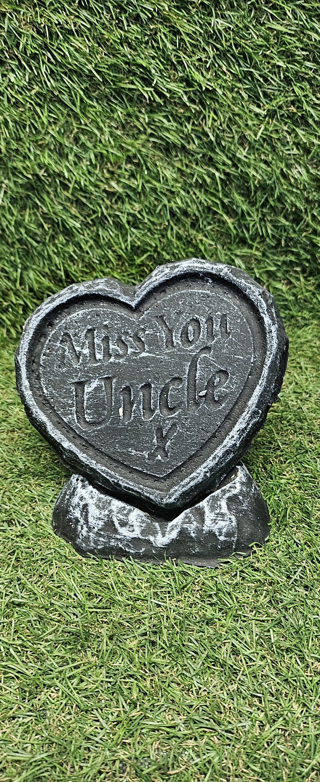 Concrete Uncle Memorial Stone: Garden Decoration Plaque Grave Stone - Etsy