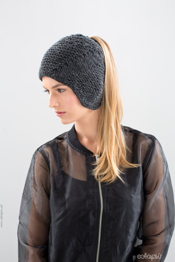 Tatarka hat convertible with optional pony tail slit | Etsy