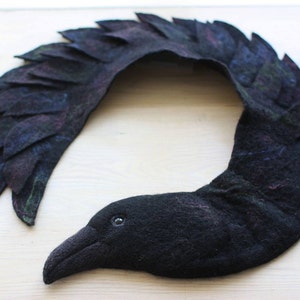 Raven Felted Wool Animal Stole / Scarf - Etsy