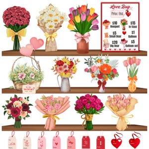 Valentines Dramatic Play, Flower Shop Dramatic Play, Gift Shop Pretend ...