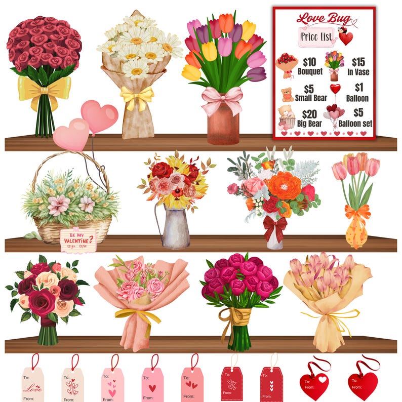Valentines Dramatic Play, Flower Shop Dramatic Play, Gift Shop Pretend ...