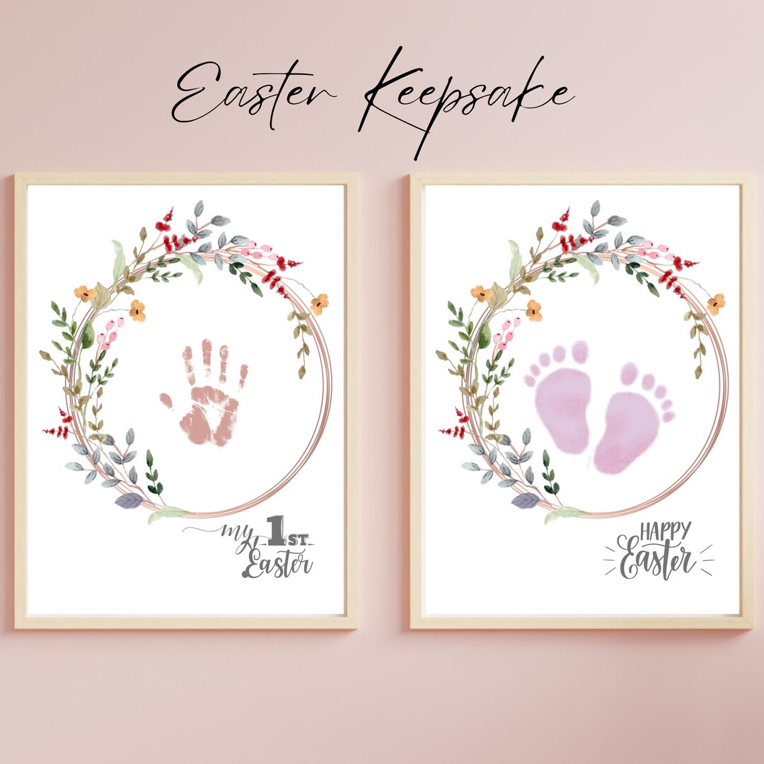 Easter Footprint and Handprint Art - Baby First Easter Memento, DIY ...