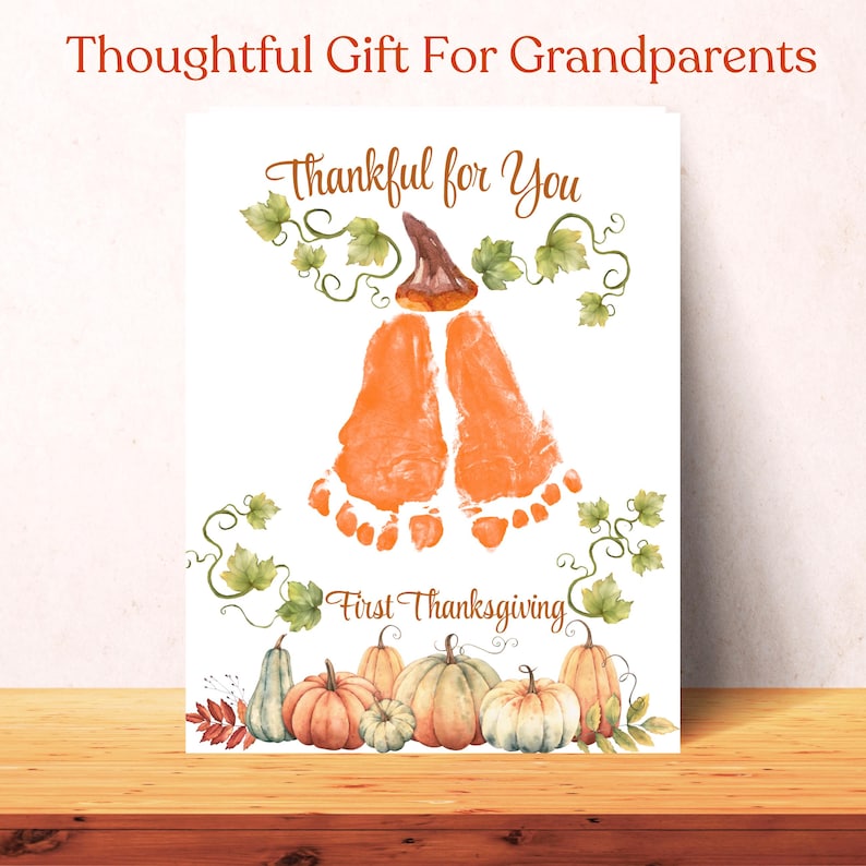 First Thanksgiving Hand Print Footprint Printable Keepsake | Toddler ...