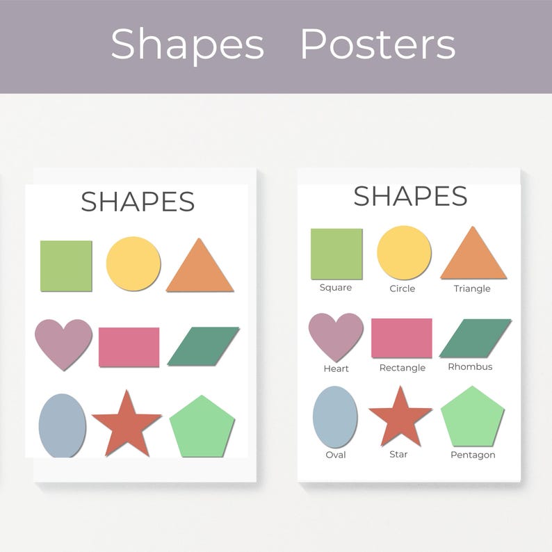 Shapes Educational Poster, Preschool Shapes Classroom Decor, Learning ...