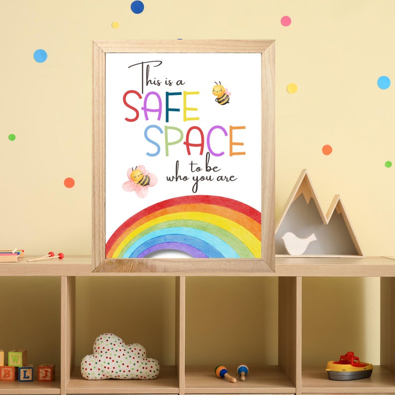 This is a Safe Space to Be Who You Are, Safe Space, Rainbow Poster ...