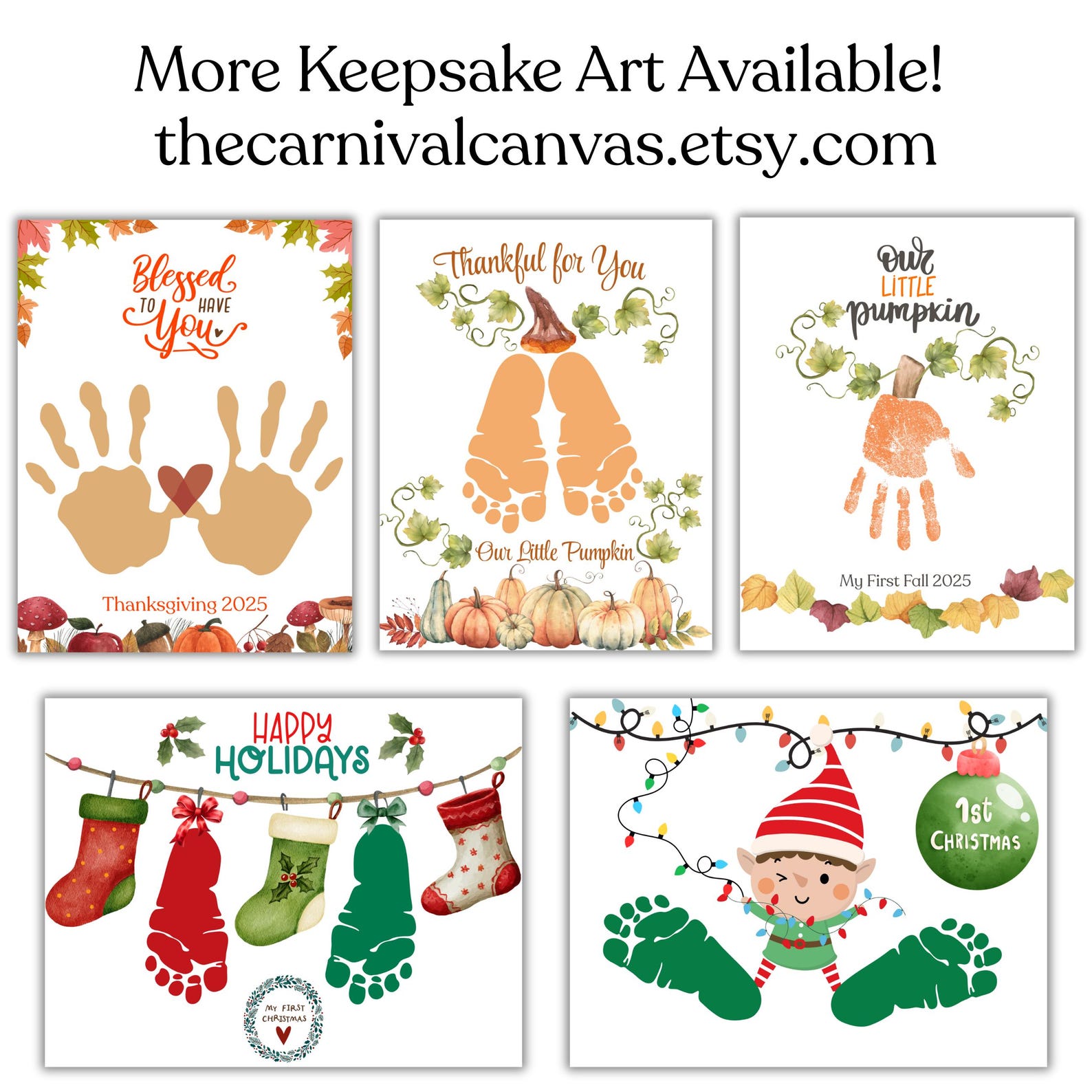 First Thanksgiving Footprint Printable Keepsake | Toddler Handprint ...