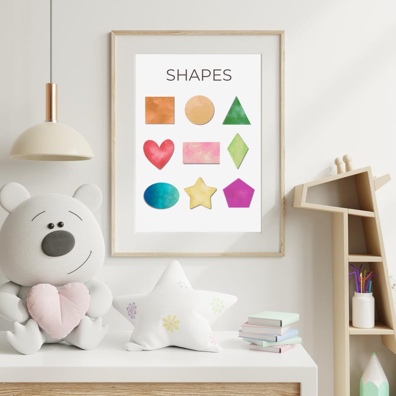 Shapes Educational Poster, Preschool Shapes Classroom Decor, Learning ...