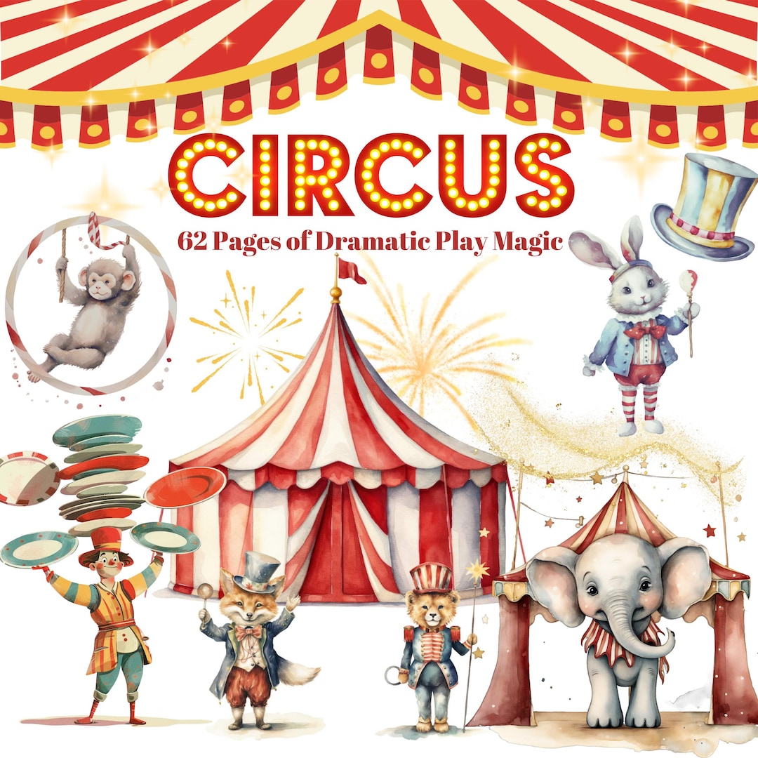 Circus Dramatic Play, Circus Pretend Play Set, Preschool Circus ...