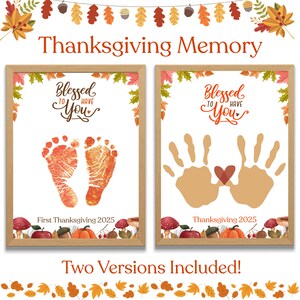 First Thanksgiving Hand Print Footprint Printable Keepsake | Toddler ...