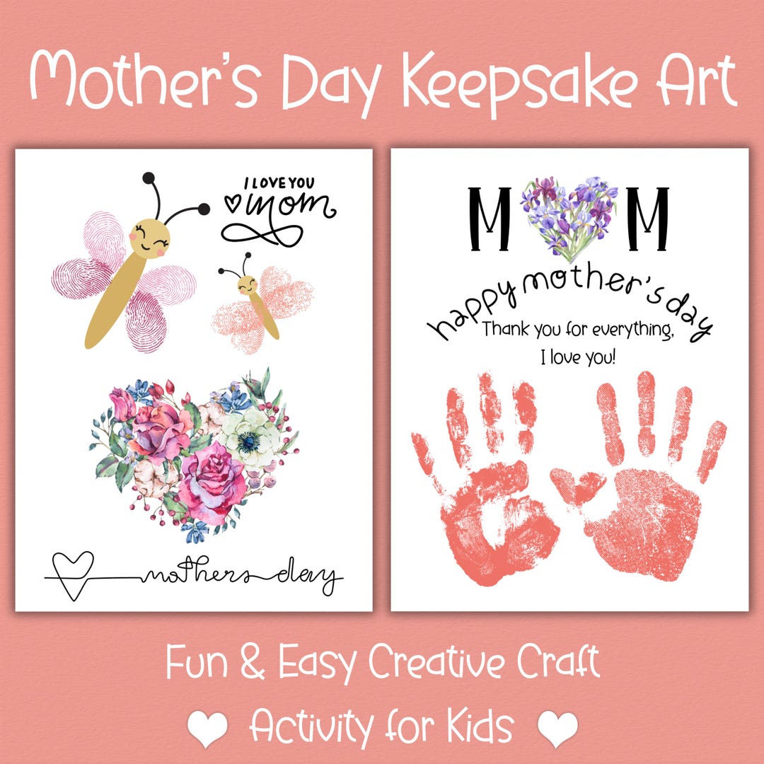 Mother's Day Handprint Craft Activity, Preschool & Toddler Keepsake ...