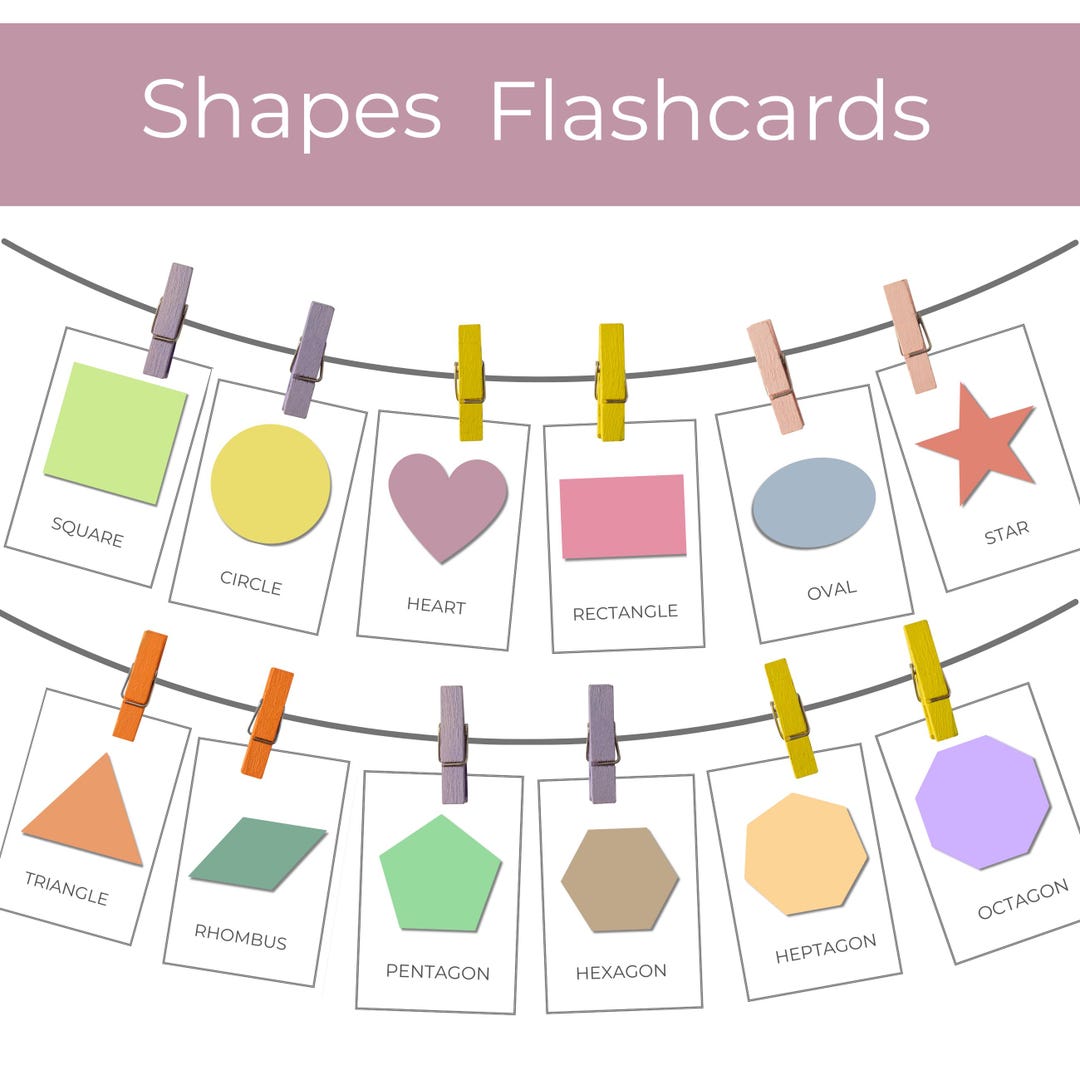 Geometric Shapes Flashcards: Montessori Homeschool Resource (PDF) - Etsy