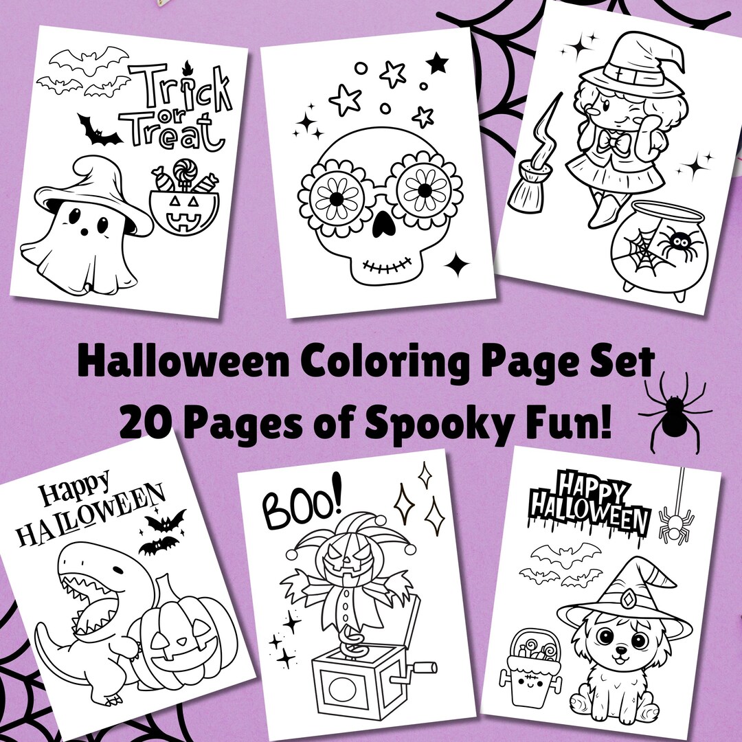 Halloween Coloring Pages for Kids, Spooky Cute Halloween Coloring ...