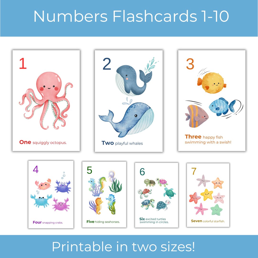 Learn to Count, Number Flashcards, Preschool Math Activity, Number ...