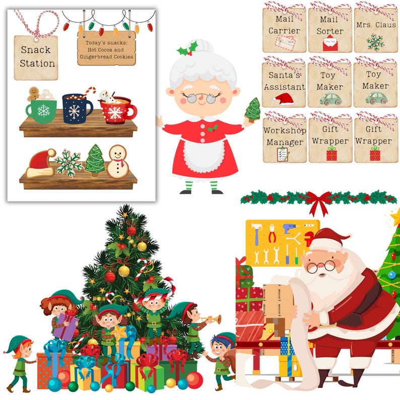 Santa's Workshop Dramatic Play,christmas Pretend Play, Christmas Fun ...
