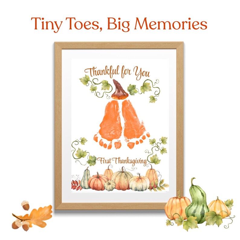 First Thanksgiving Hand Print Footprint Printable Keepsake | Toddler ...