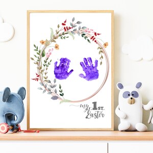 Easter Footprint and Handprint Art - Baby First Easter Memento, DIY ...