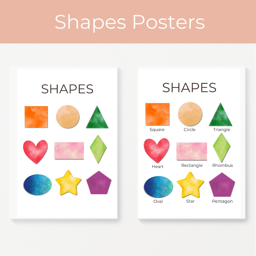 Shapes Educational Poster, Preschool Shapes Classroom Decor, Learning ...