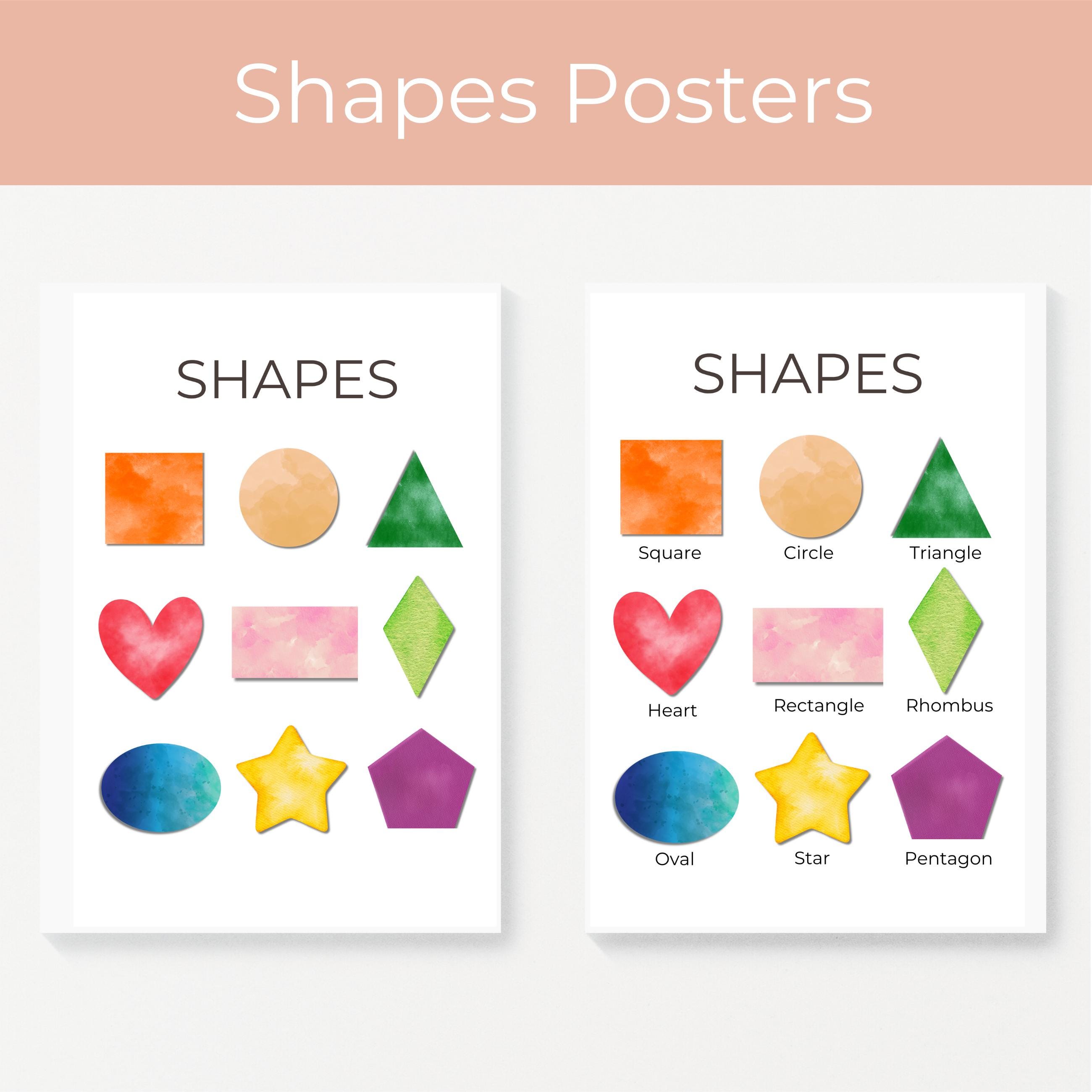 Shapes Educational Poster, Preschool Shapes Classroom Decor, Learning ...