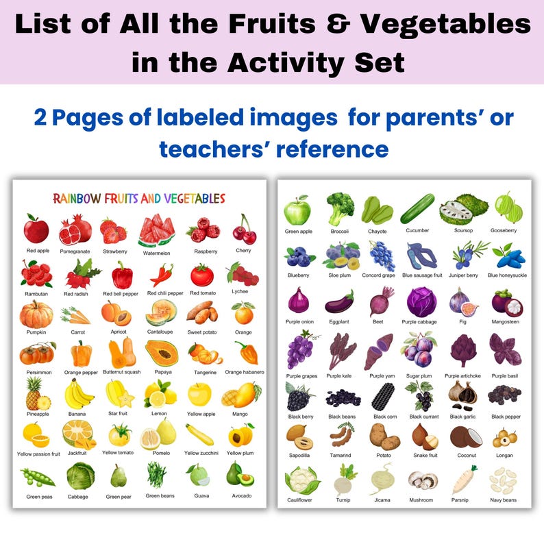 Color Sorting Activity, Learn the Colors With Fruits & Vegetables ...