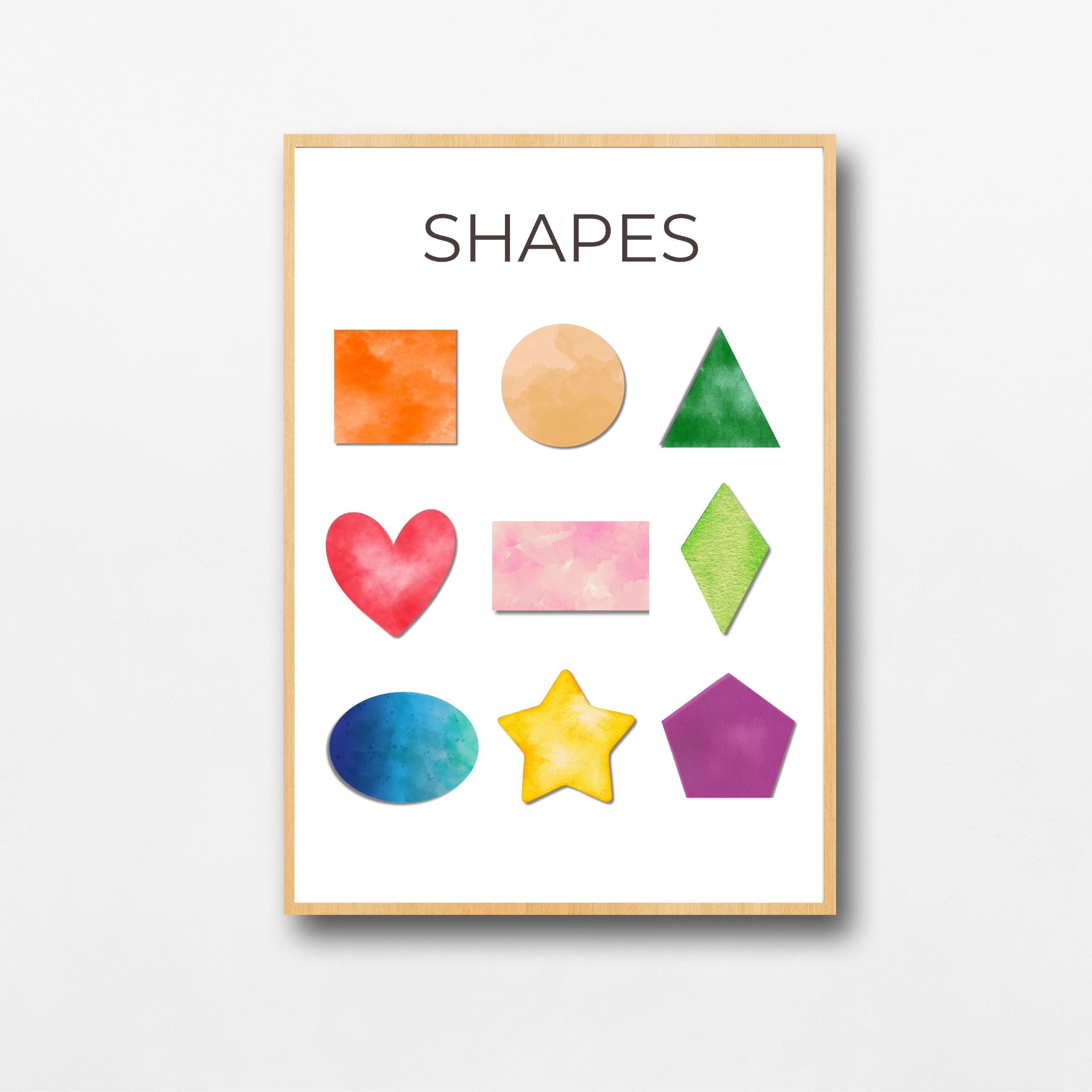 Shapes Educational Poster, Preschool Shapes Classroom Decor, Learning ...