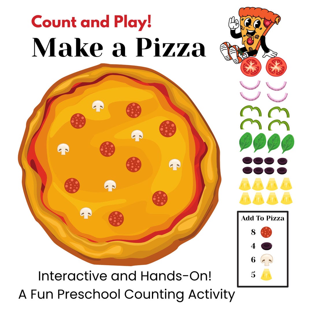 Pizza Counting Game: Preschool Number Recognition Activity (PDF ...