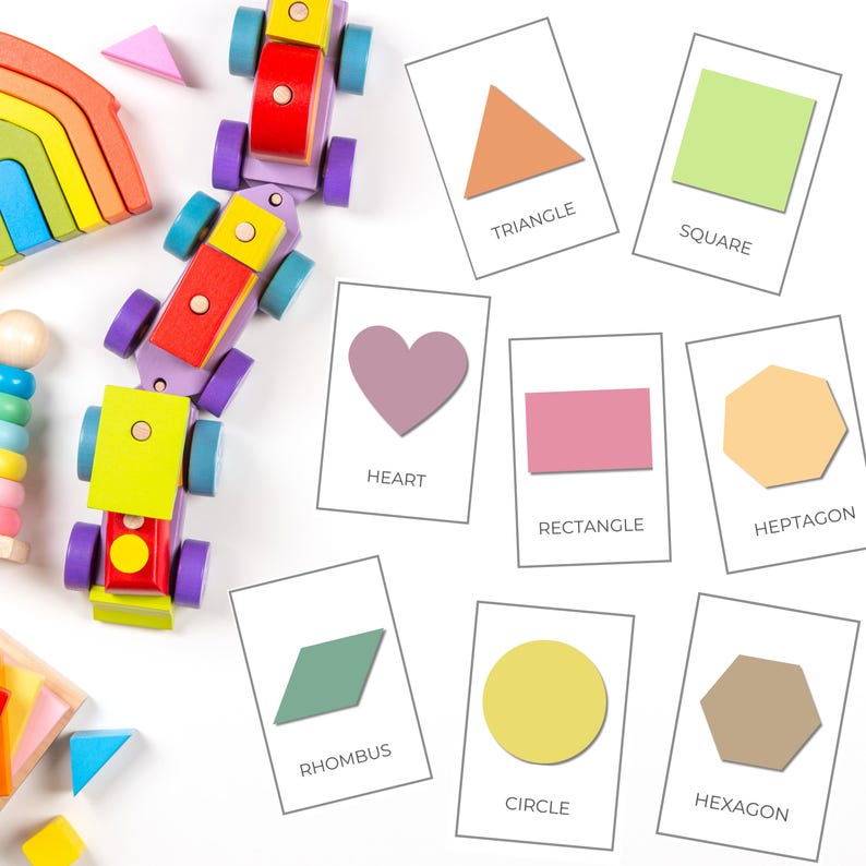 Geometric Shapes Flashcards: Montessori Homeschool Resource (PDF) - Etsy