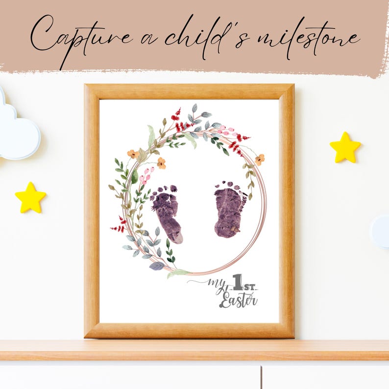 Easter Footprint and Handprint Art - Baby First Easter Memento, DIY ...