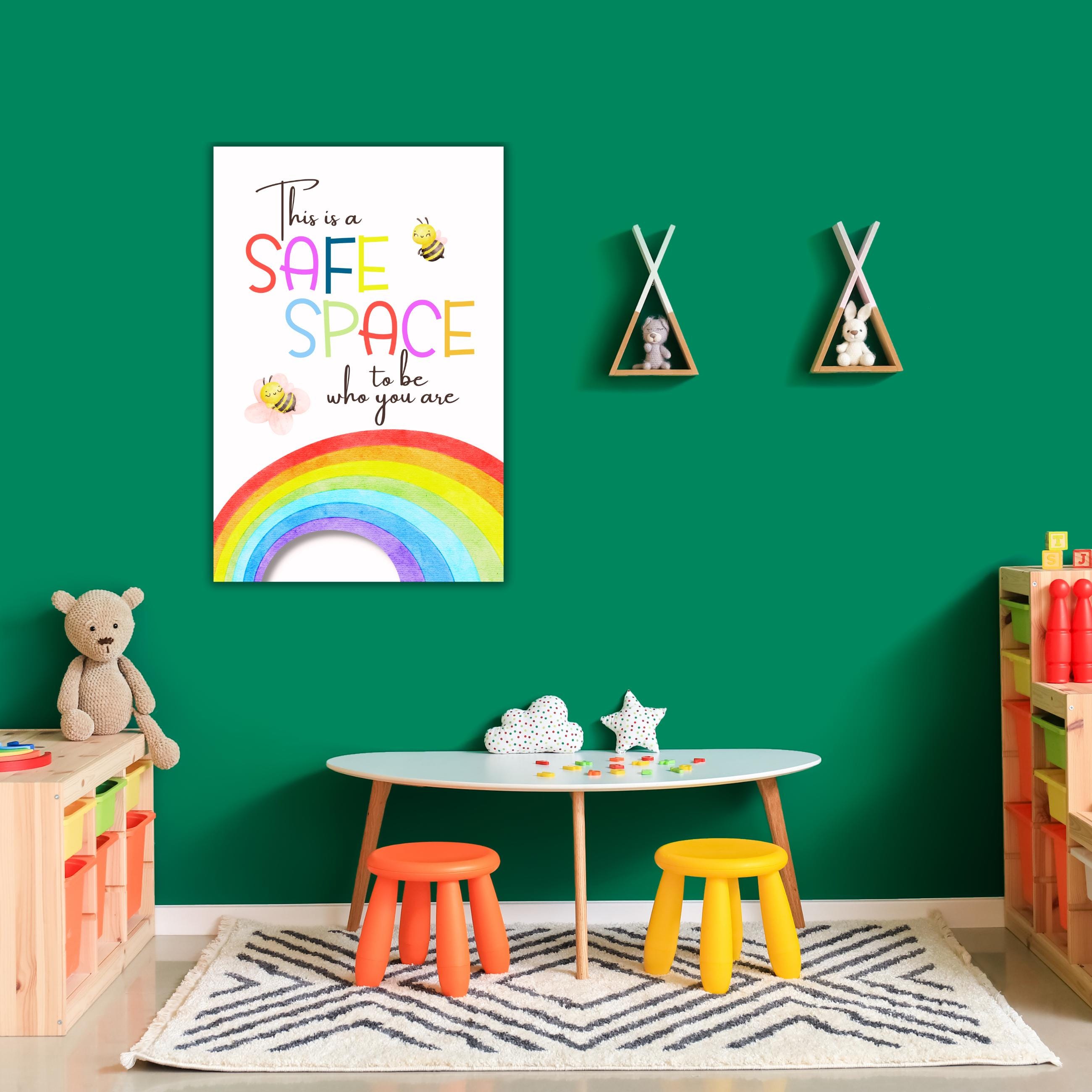 This is a Safe Space to Be Who You Are, Safe Space, Rainbow Poster ...