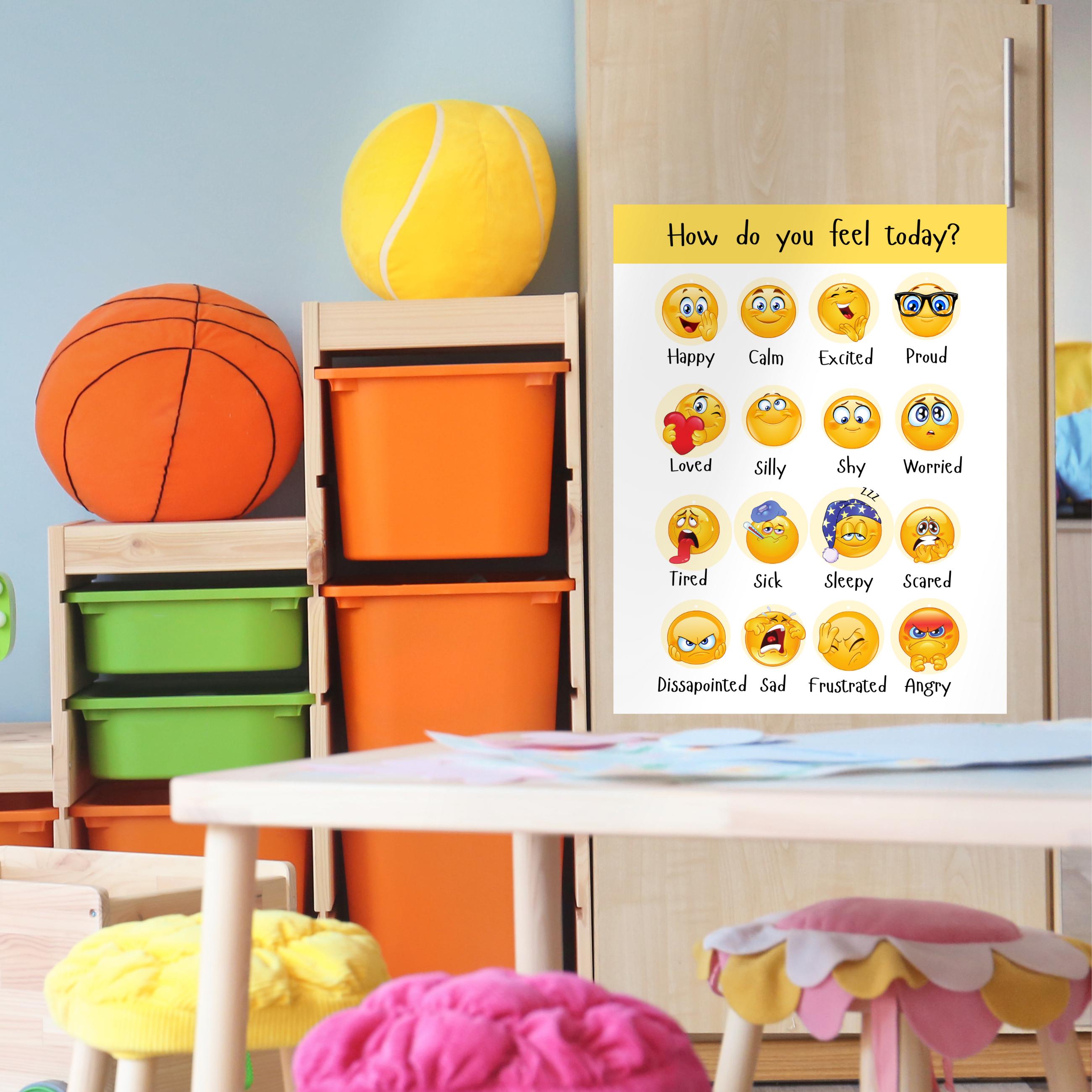 Feelings Chart, Emoji Feelings Poster, Today I Feel, How Do You Feel ...