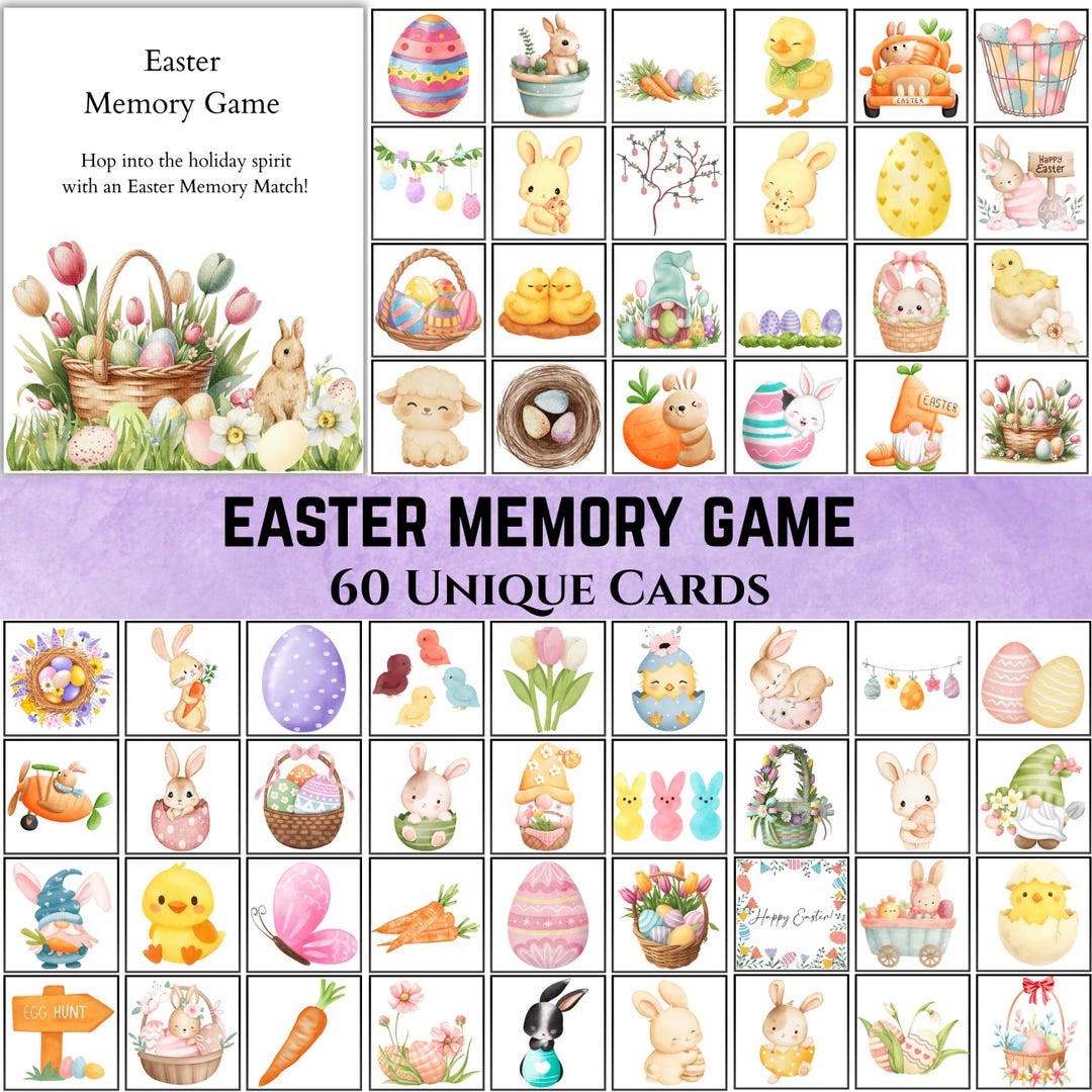 Easter Themed Memory Game for Preschool & Kindergarten | Spring ...