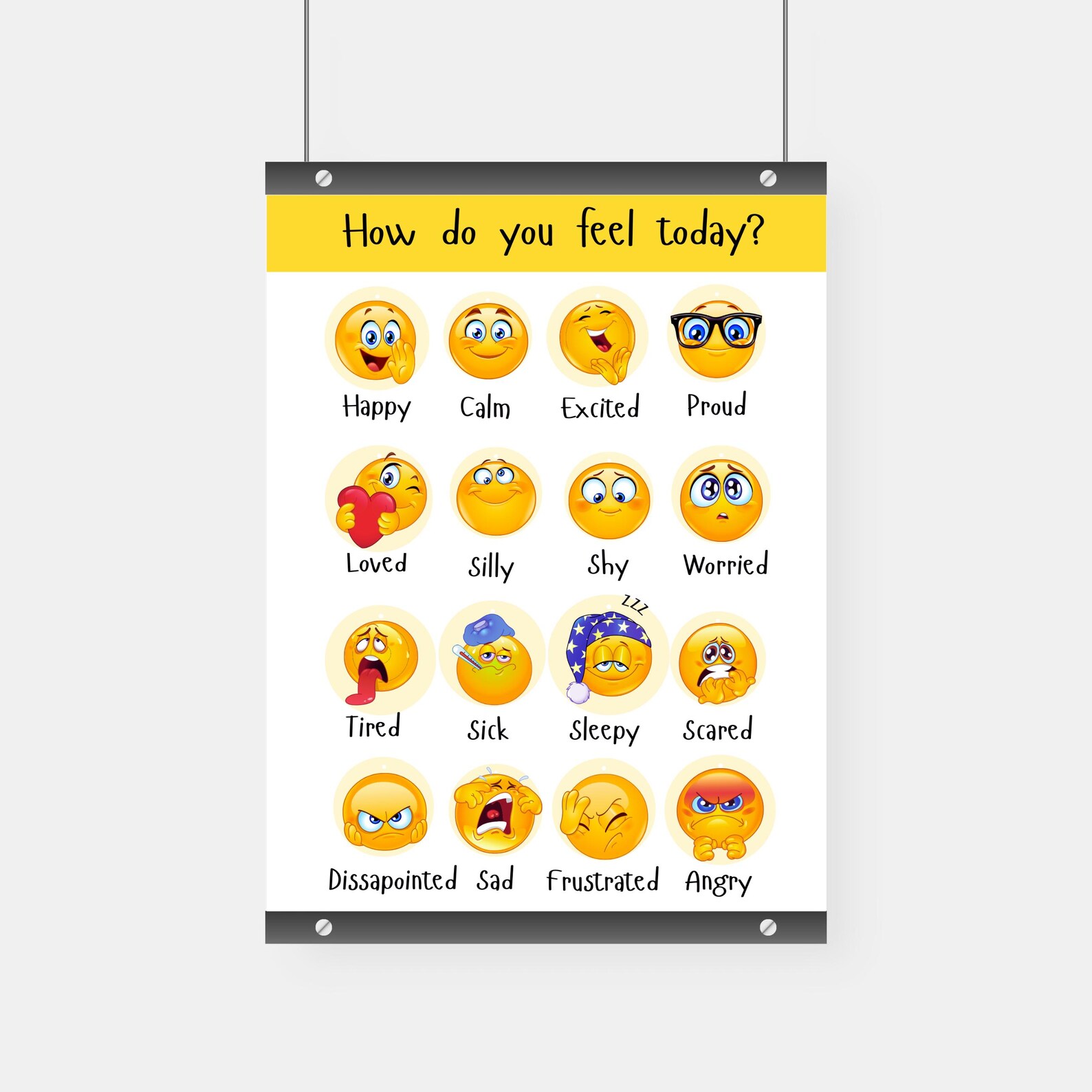 Feelings Chart, Emoji Feelings Poster, Today I Feel, How Do You Feel ...
