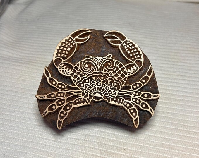 Indian Wooden Block - Crab - Etsy