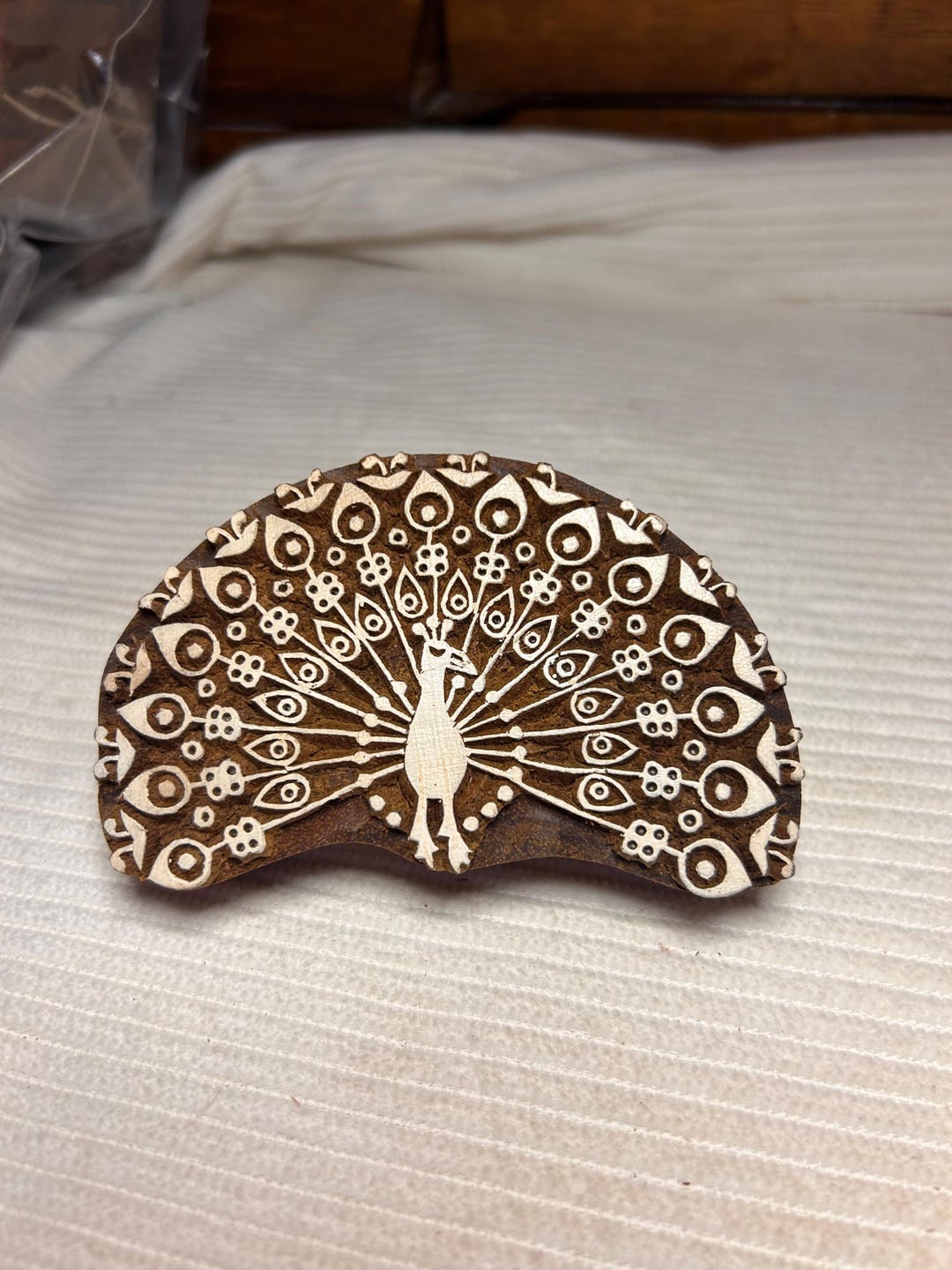 Indian Wooden Block - Peacock - Etsy