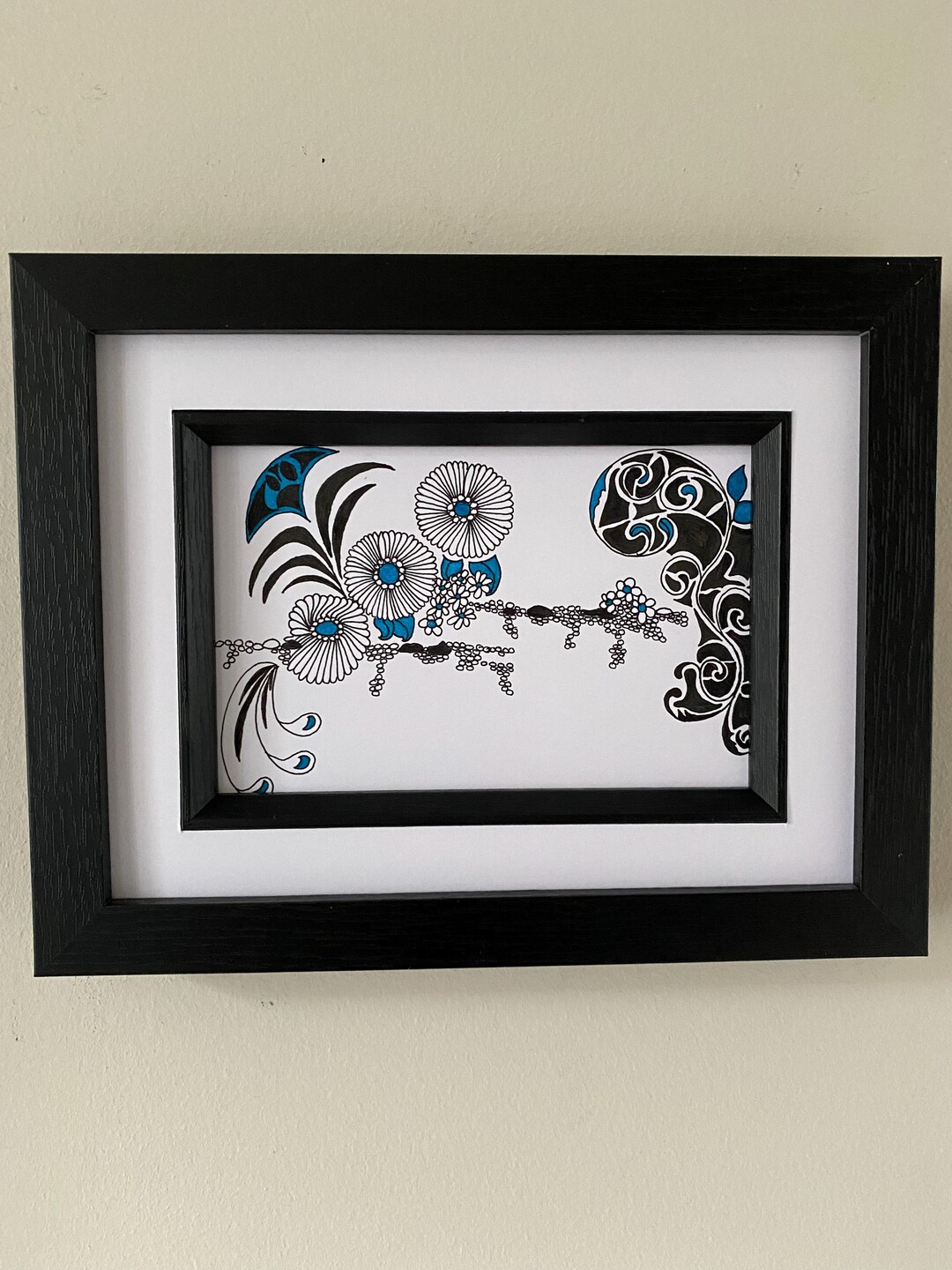 Original Hand Drawn Framed Ink Art. Frame Size 23cm X 18cm - Etsy