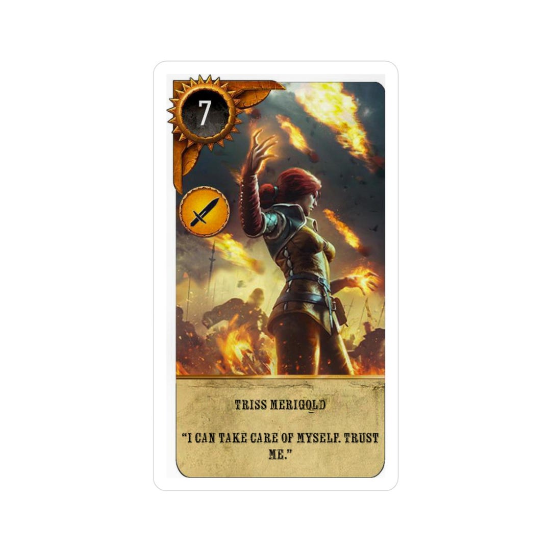 Vinyl Decal, the Witcher Triss Merigold Gwent Card Sticker, Laptop ...