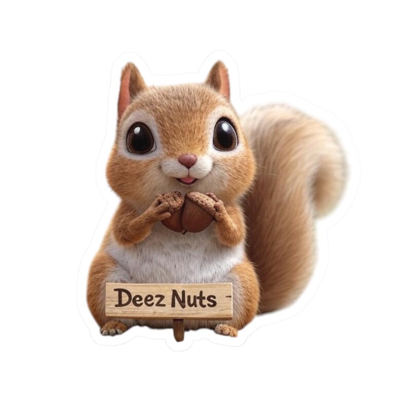 Squirrel Stickers, Cute Deez Nuts Sticker, Fun Animal Decal, Wildlife ...