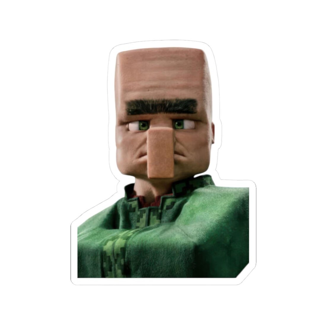 Minecraft Villager Stickers, Video Game Decals, Gamer Gift, Digital ...