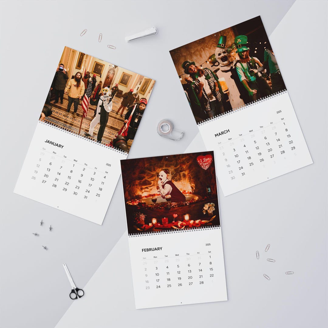 Wall Calendars, Horror Calendar for 2025, Creepy Clown Theme, Scary ...