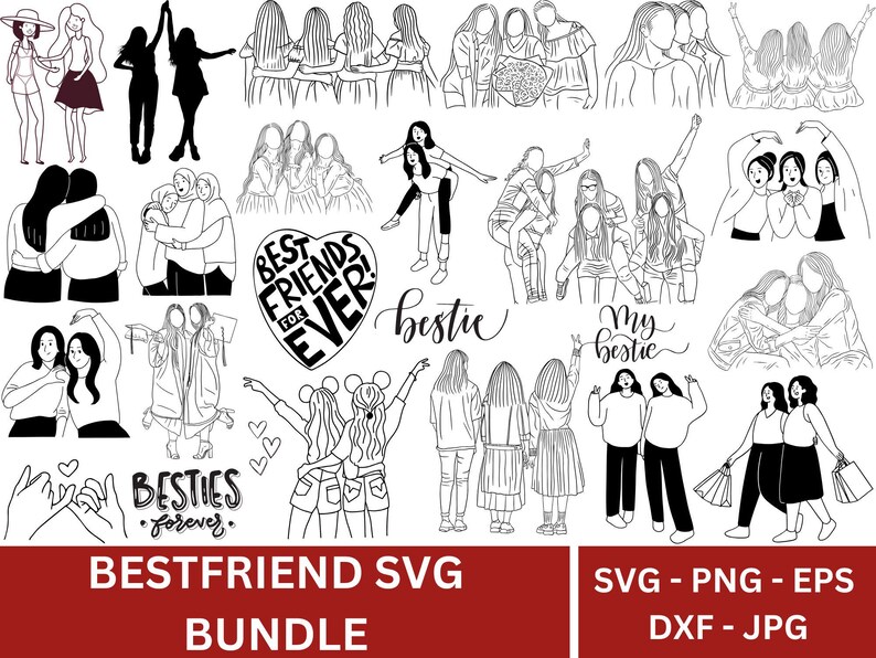 Friend SVG Bundle, Friendship Clipart, Cricut Cut Files (digital ...