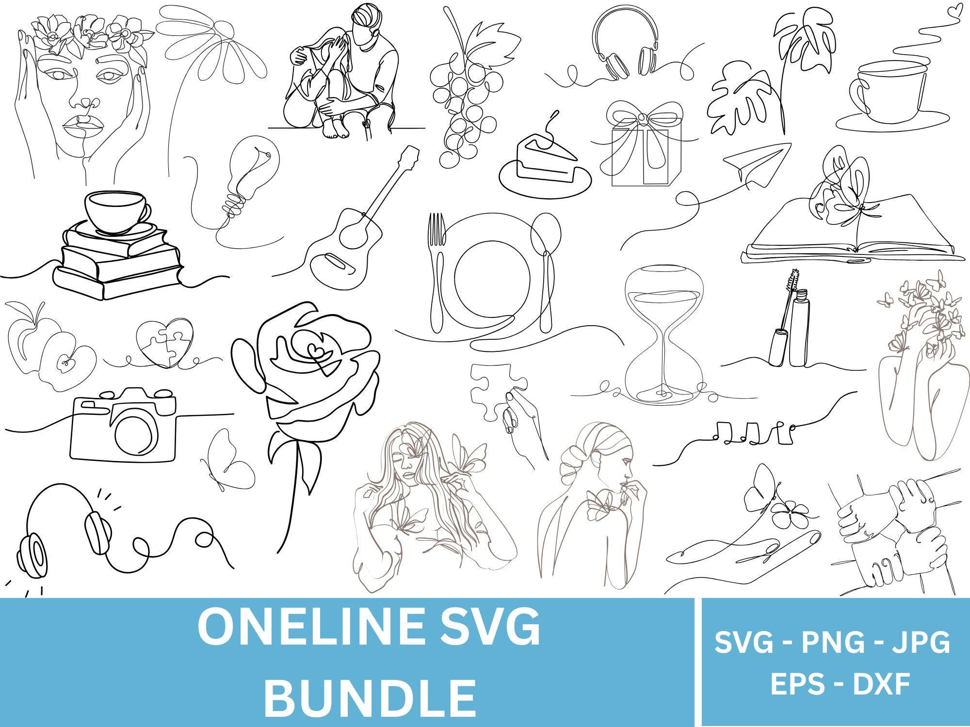 One Line Drawing,one Line Art Svg Bundle,minimal Svg,line Art Digital ...