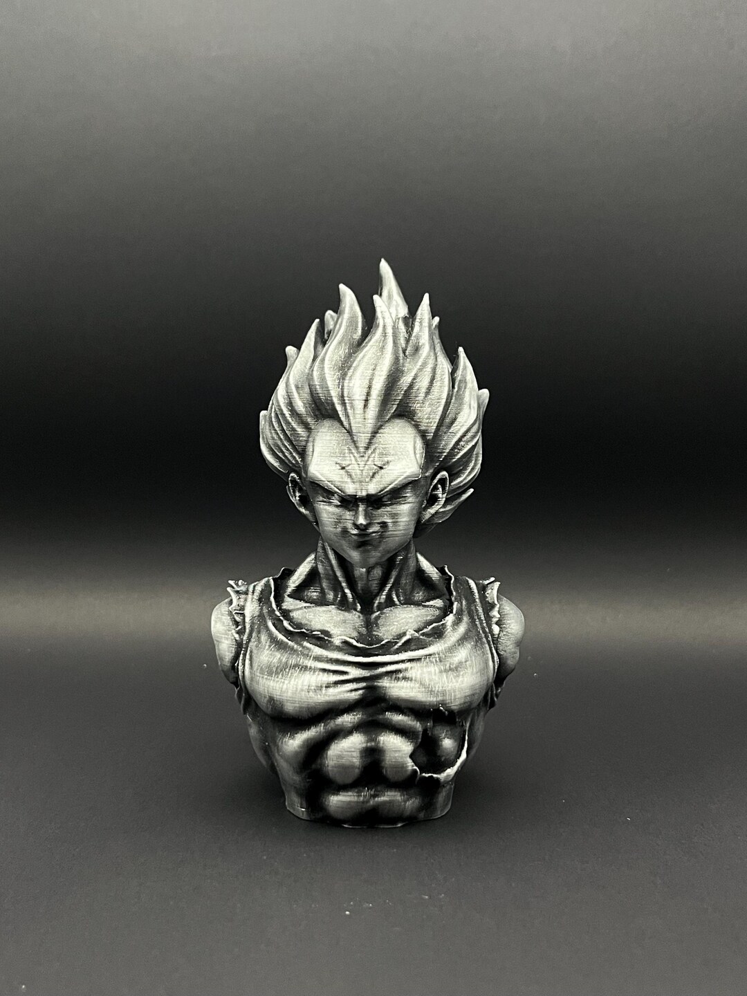 Majin Vegeta Statue Bust Silver Brushed - Etsy