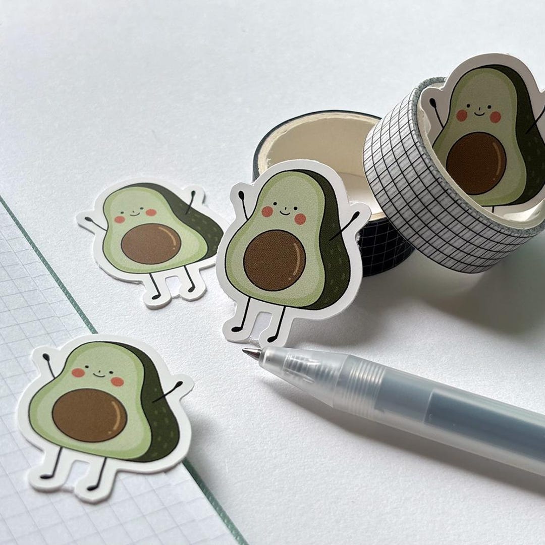 Avacado Hooray! MINI Sticker | Cute Avocado Sticker | Removable Vinyl ...
