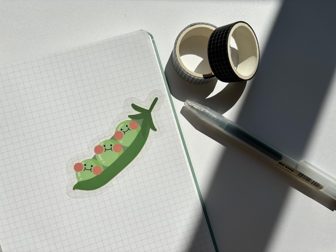 Chubby Peas Single Sticker | Clear Glossy Vinyl Sticker | Easy Peel ...
