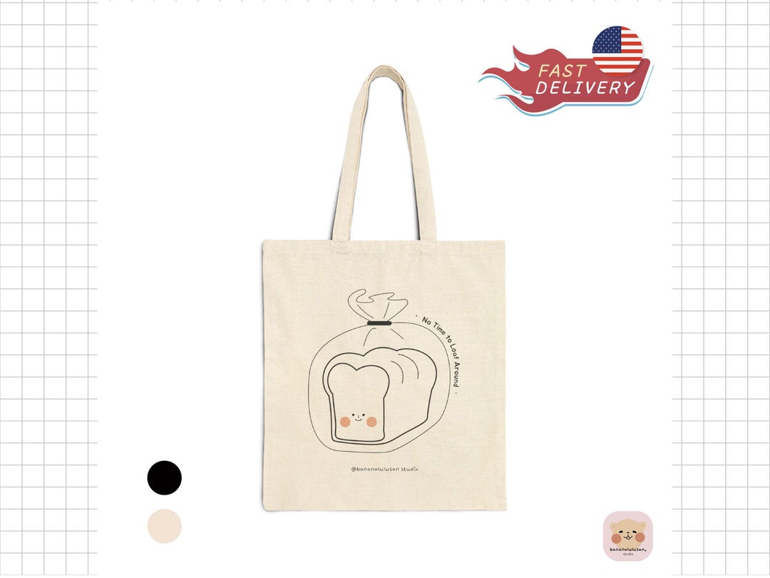 Cute Loaf Bread Cotton Tote Bag | Fast Ship From US | Perfect Gift ...