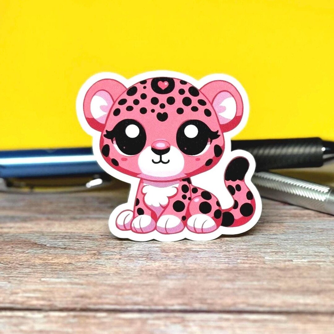 Pink Leopard Sticker, Laptop Decal - Etsy