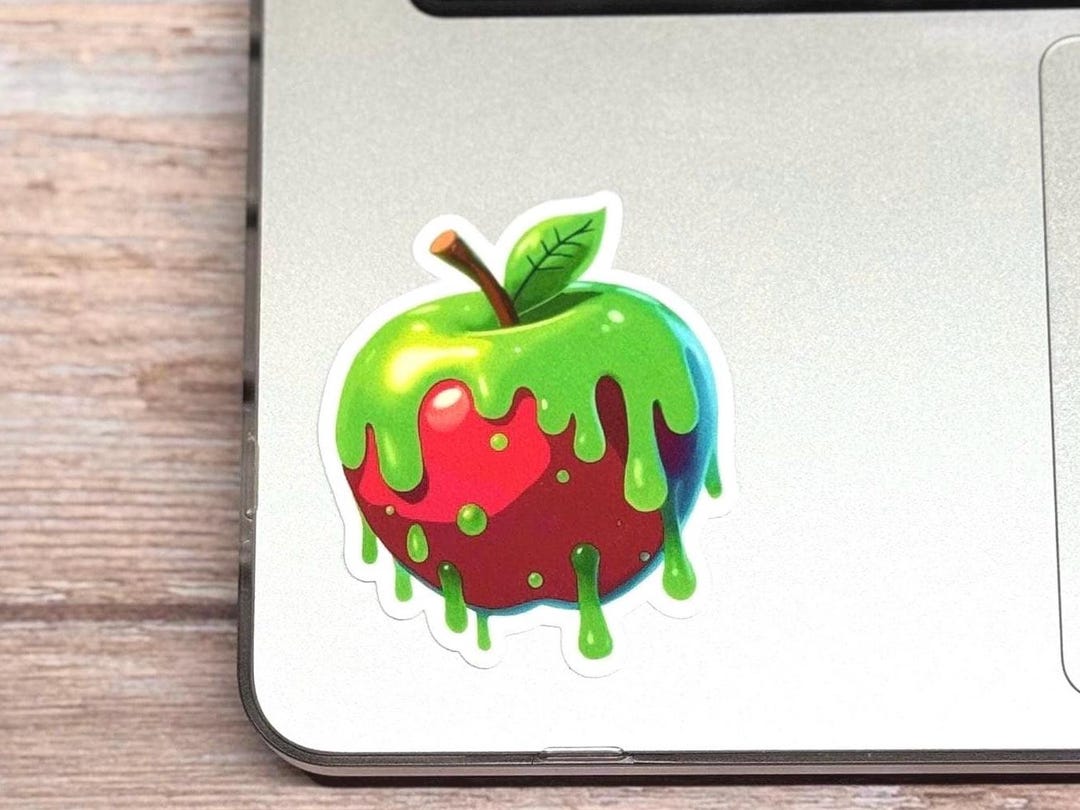 Beautiful Red Apple Sticker | Hand Drawn Holographic Option | Super ...