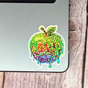 Beautiful Red Apple Sticker | Hand Drawn Holographic Option | Super ...