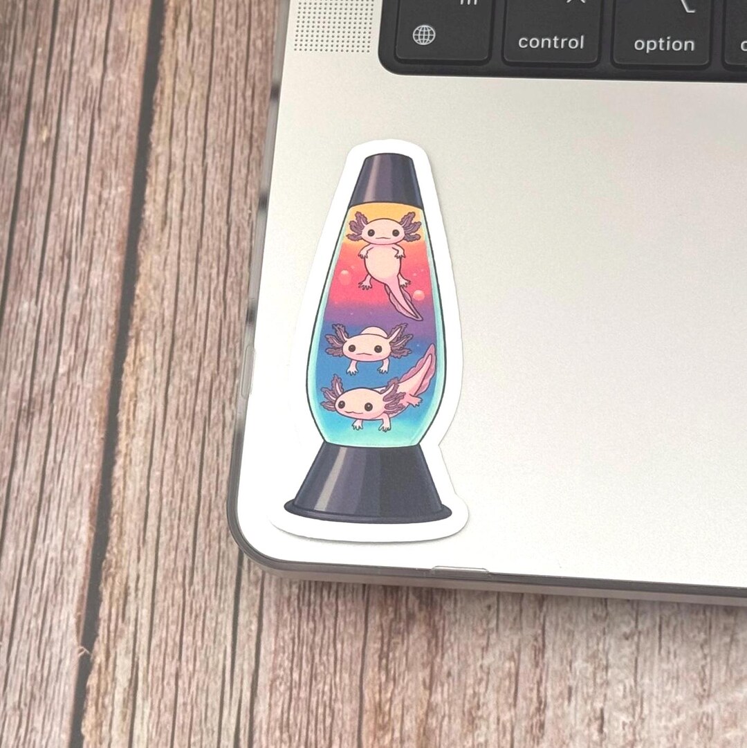 Axolotl Lava Lamp Sticker | Hand-drawn | Kawaii Wildlife Decor ...