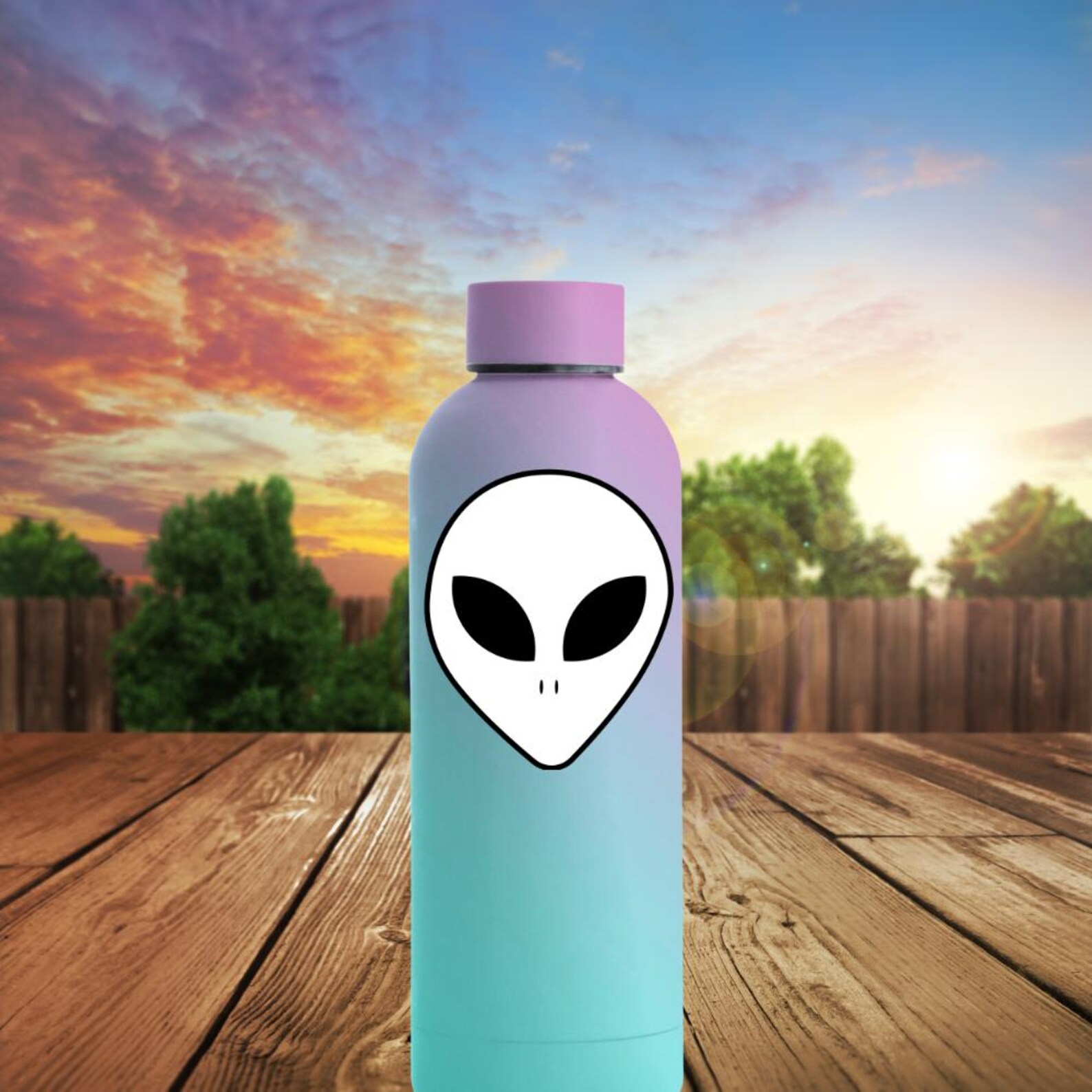 Glow in the Dark Alien Head Sticker, Outer Space,extra Terrestrial ...
