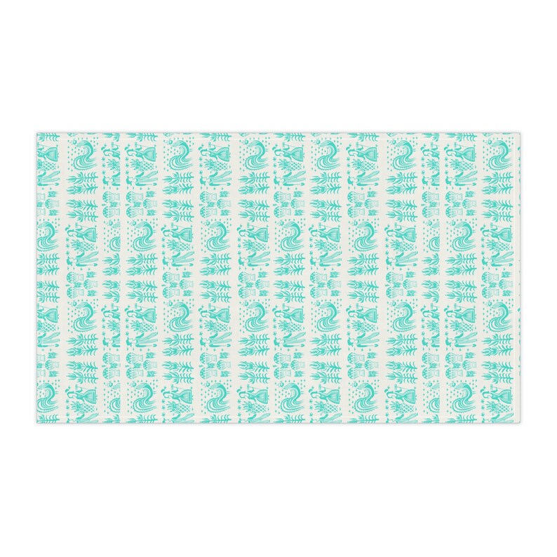 Pyrex Inspired Amish Butterprint Kitchen Towel, Dish Towel, Turquoise ...